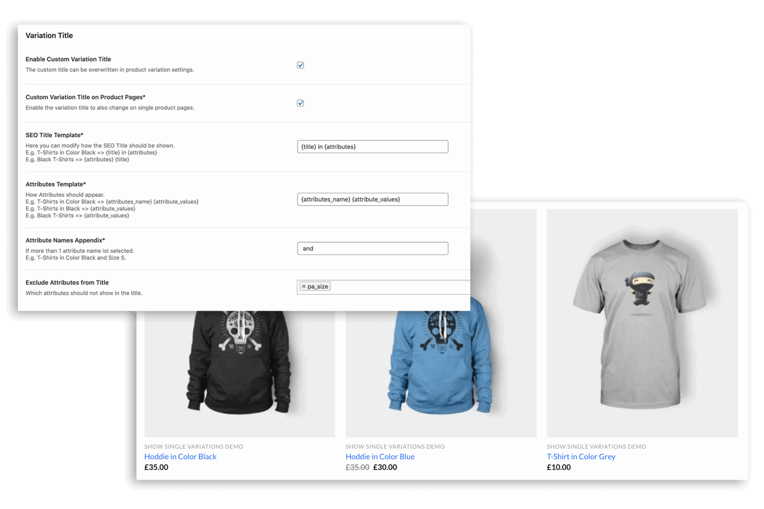 WooCommerce Variationen im Shop anzeigen Plugin - weLaunch