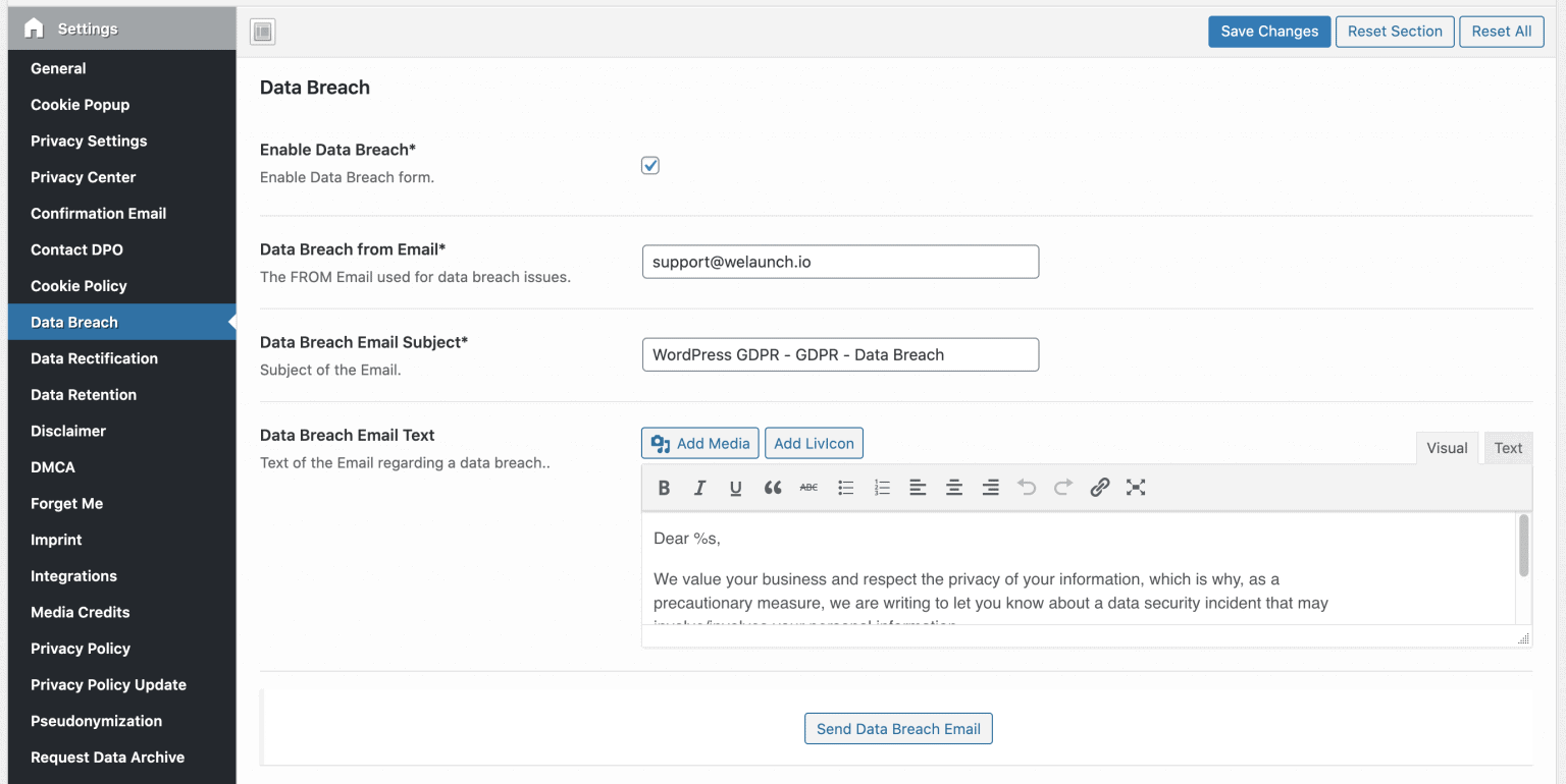 WordPress GDPR Plugin - weLaunch