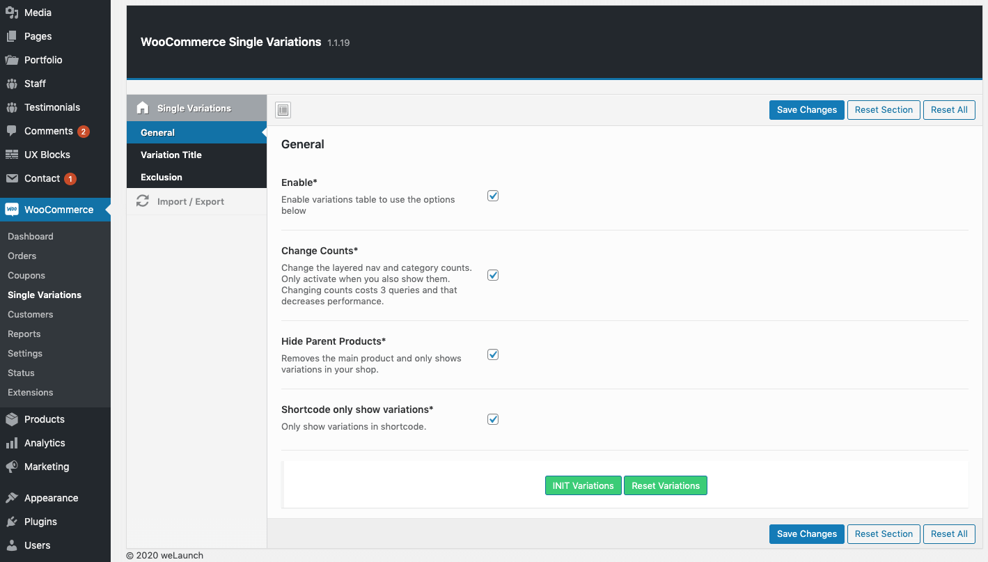 Setup WooCommerce Show Single Variations - weLaunch