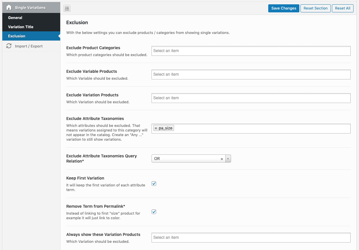 Setup WooCommerce Show Single Variations - weLaunch