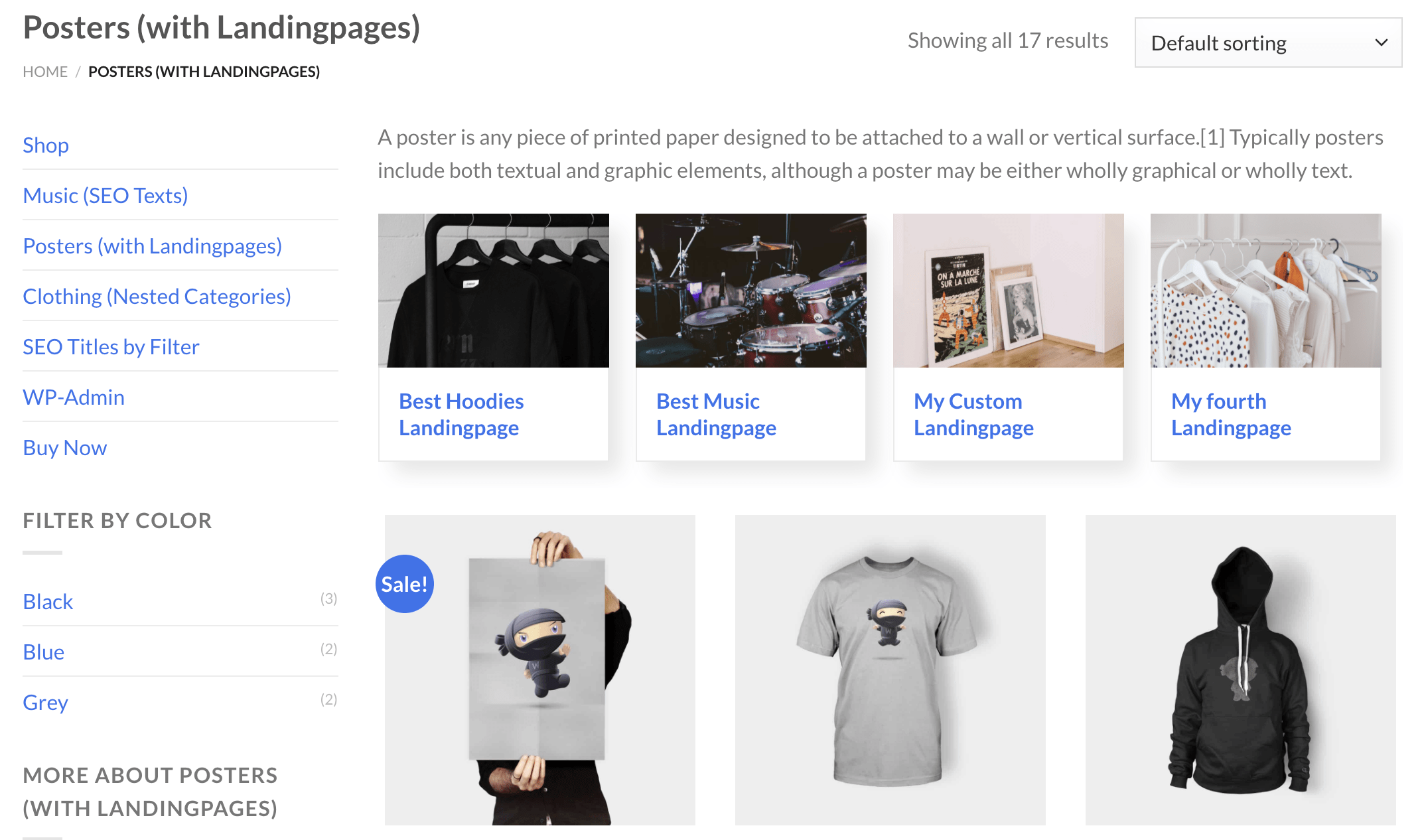 Create WooCommerce Category Landing Pages