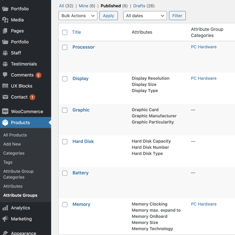 Woocommerce Group Attributes Welaunch