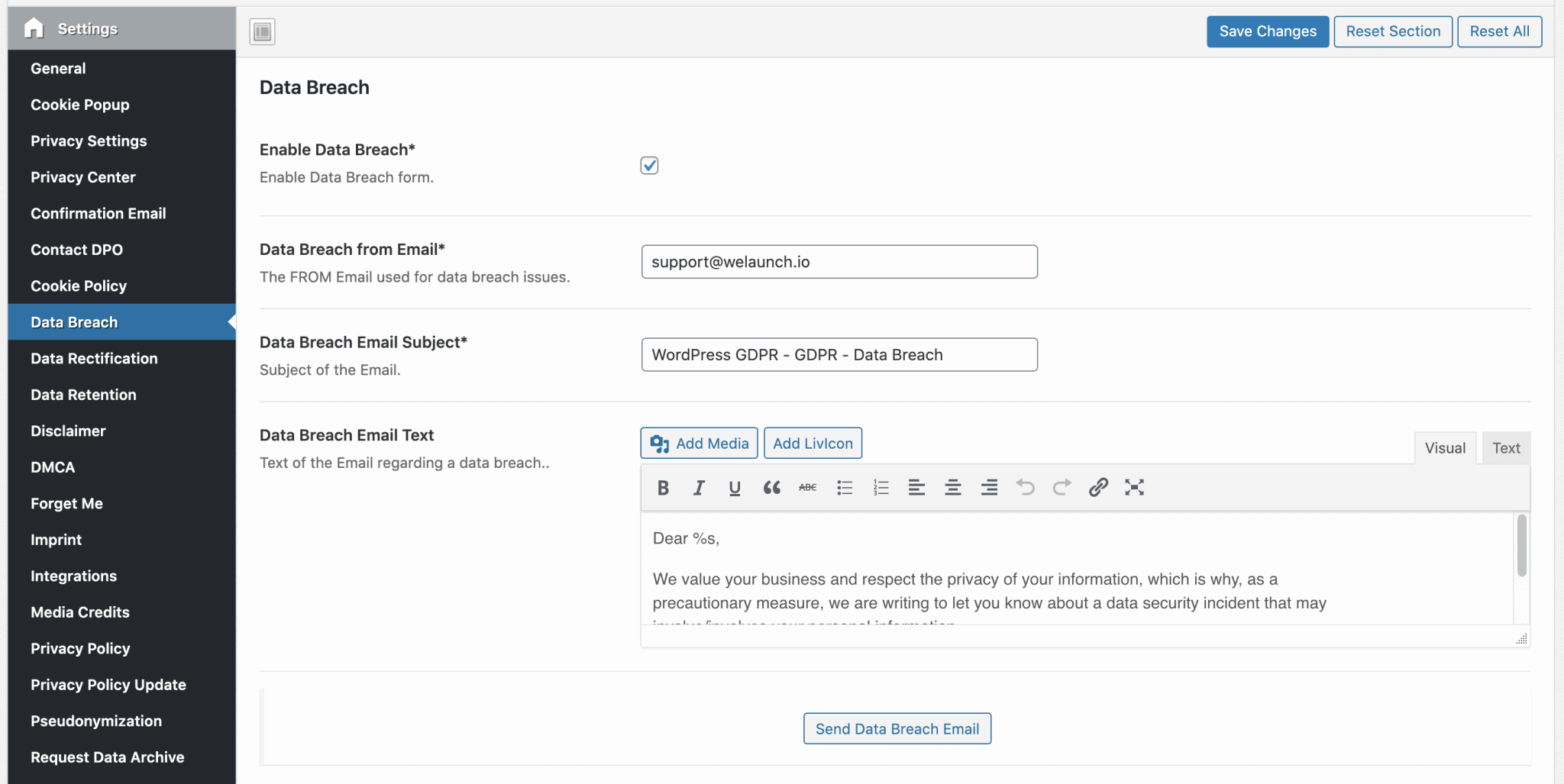 WordPress GDPR Plugin - weLaunch