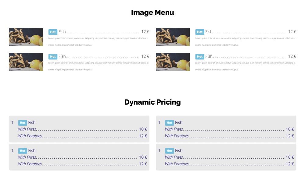 WPBakery Page Builder Restaurant Menu - weLaunch