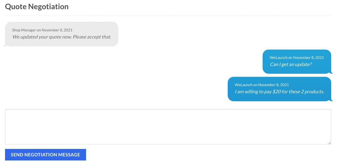 WooCommerce Request a Quote & Negotiate Prices Plugin - weLaunch