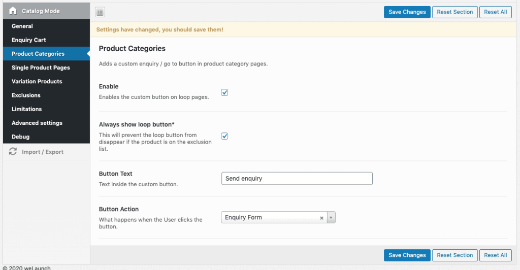 Setup the Catalog Mode - weLaunch