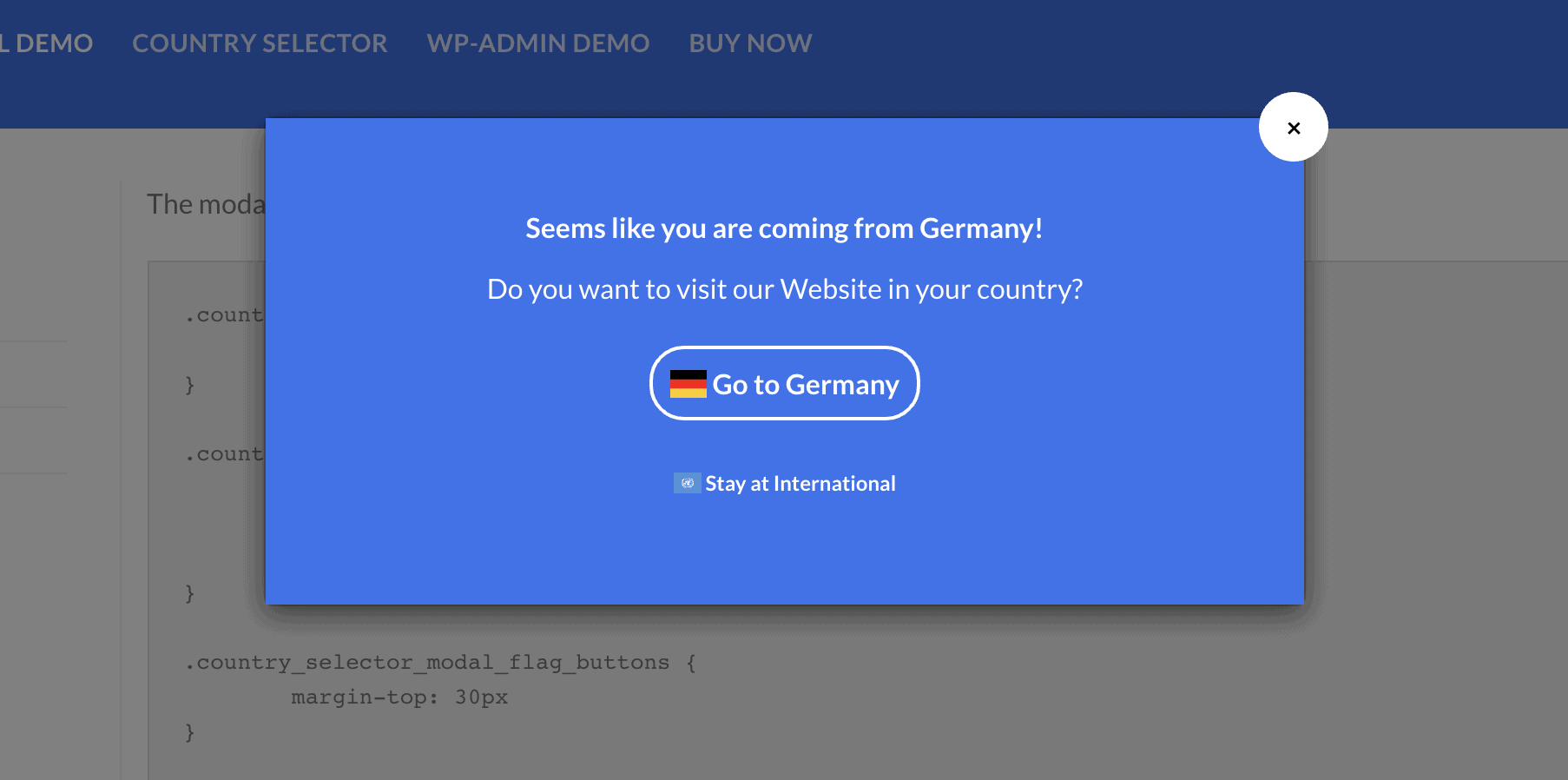 Selector de país de WordPress - weLaunch